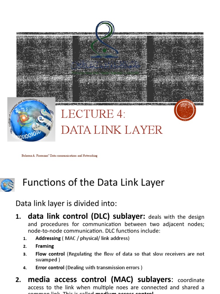 Data Link Layer: Net 221D: Computer Networks Fundamentals | PDF | Multicast | Telecommunications ...
