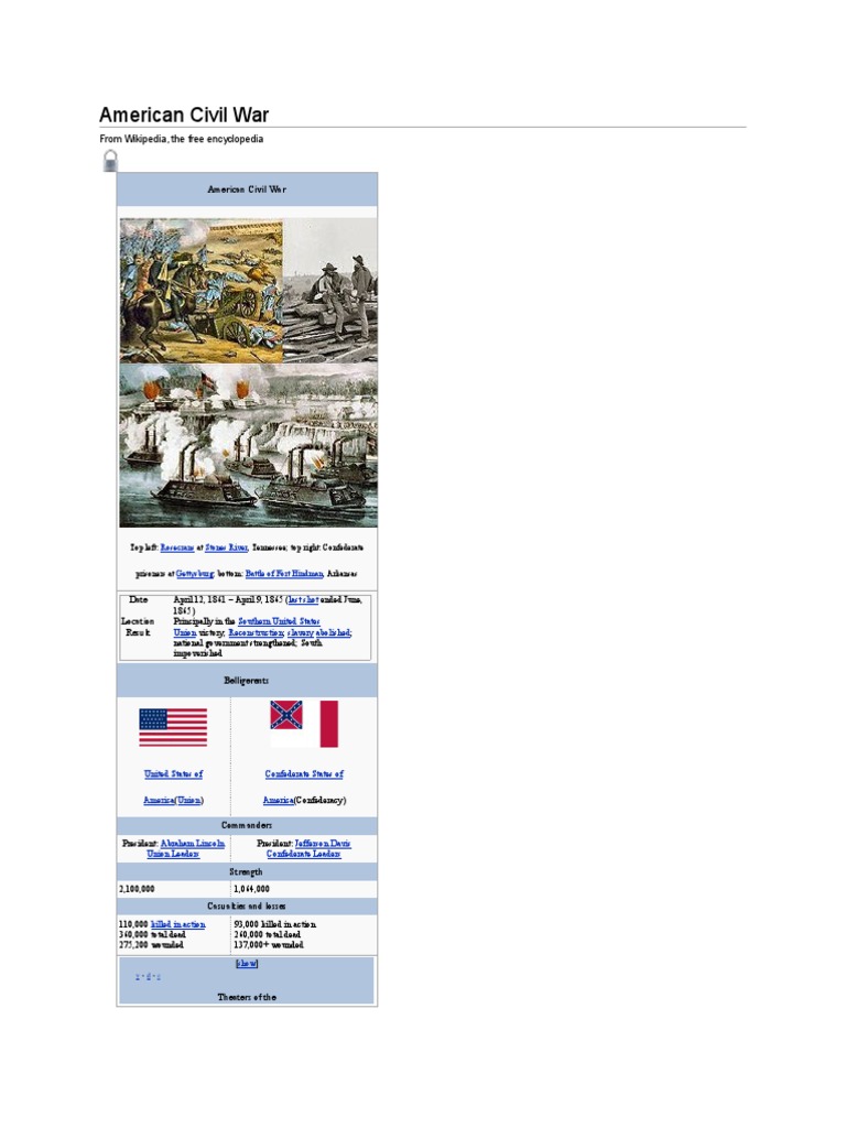 American Civil War: From Wikipedia, The Free Encyclopedia | PDF ...