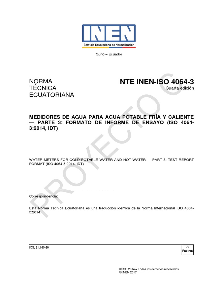 Nte Inen Iso 4064-3 | PDF | Organización internacional para la ...