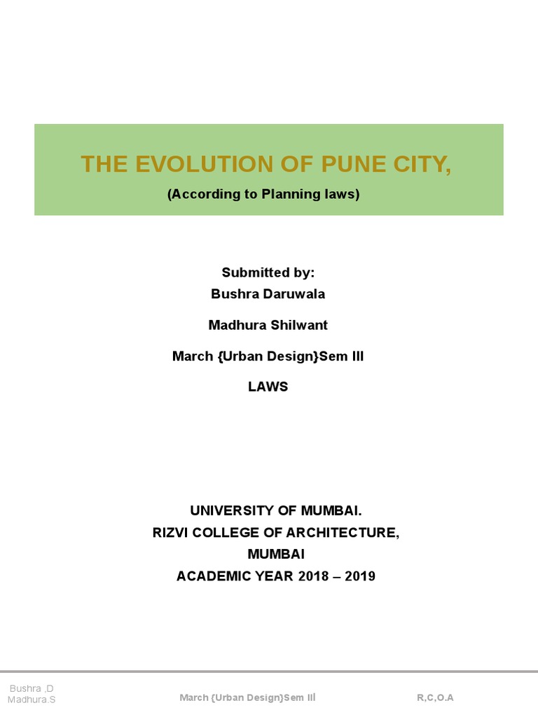 The Evolution of Pune City According to Planning Laws | PDF | Business ...