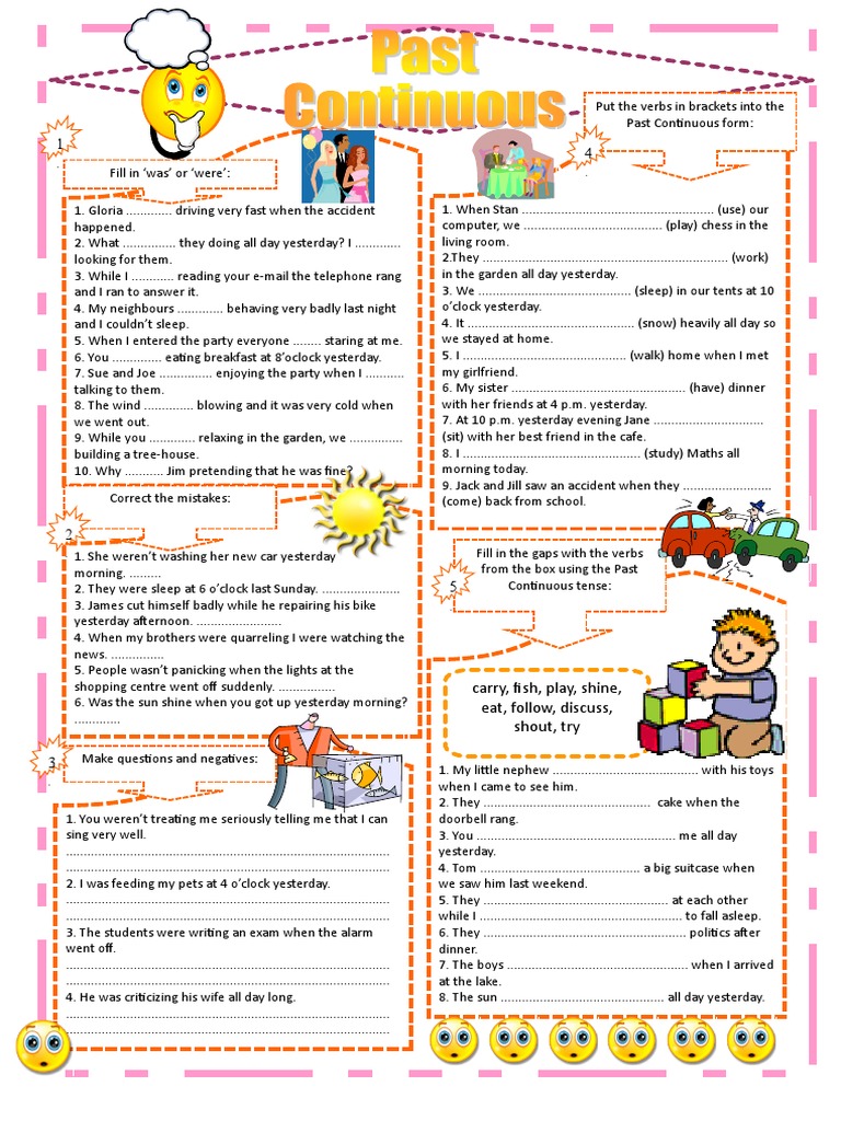 Past Continous Exercises | PDF