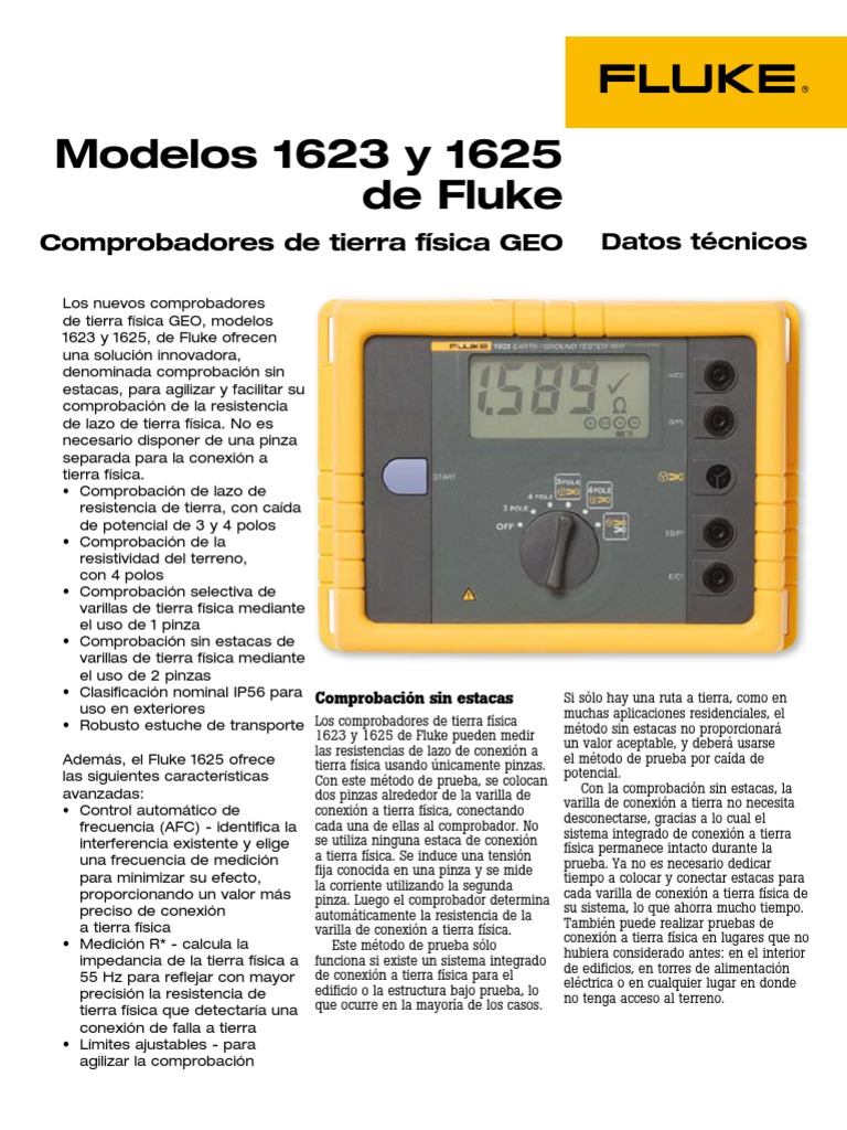 Fluke 1620 | PDF | Tierra | Resistencia Eléctrica y Conductancia