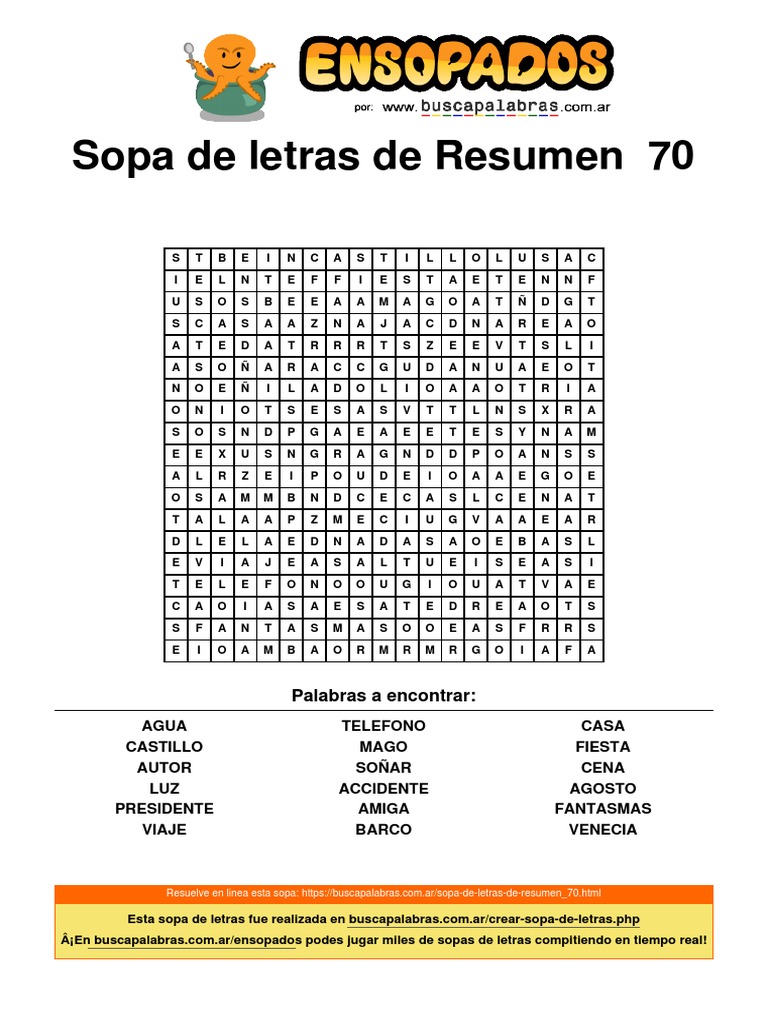 Sopa de Letras Periodico | PDF