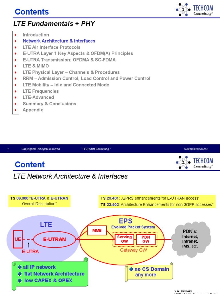 LTE Fundamentals + PHY: Network Architecture Interfaces | Download Free ...