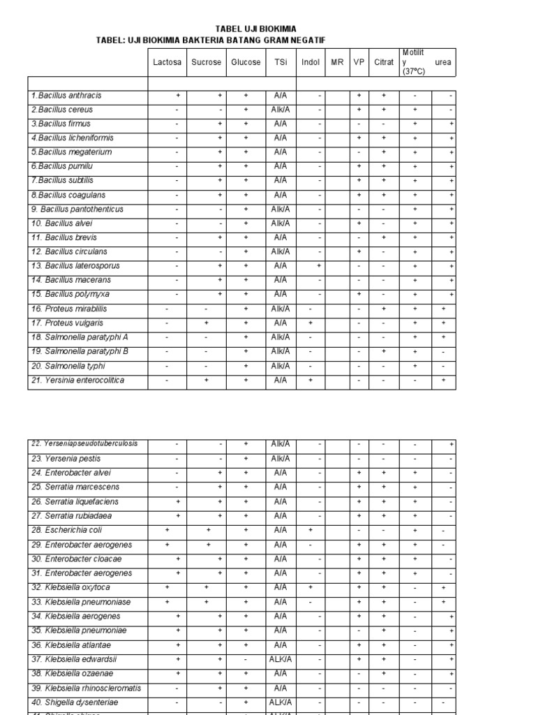 Tabel PDF | PDF | Microorganism | Prokaryote