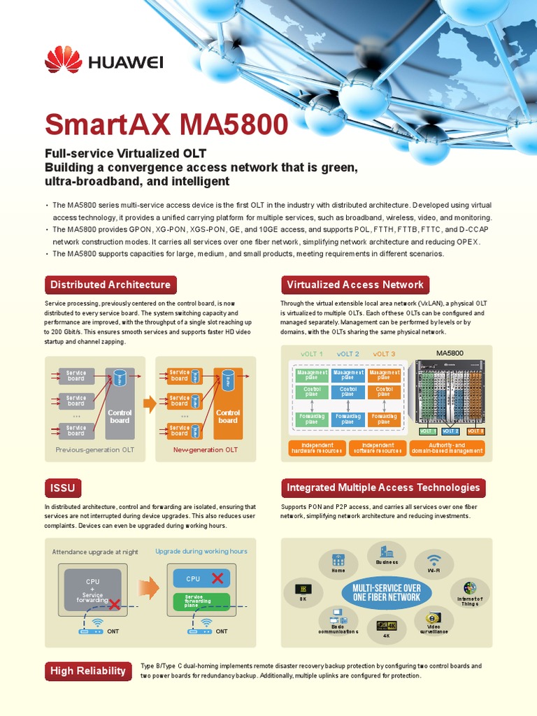 SmartAX MA5800 Brochure PDF | PDF | Fiber To The X | Computer Network