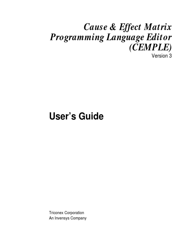 CEMPLE Users Guide, TriStation v3.0 PDF | PDF | Menu (Computing) | Technical Support