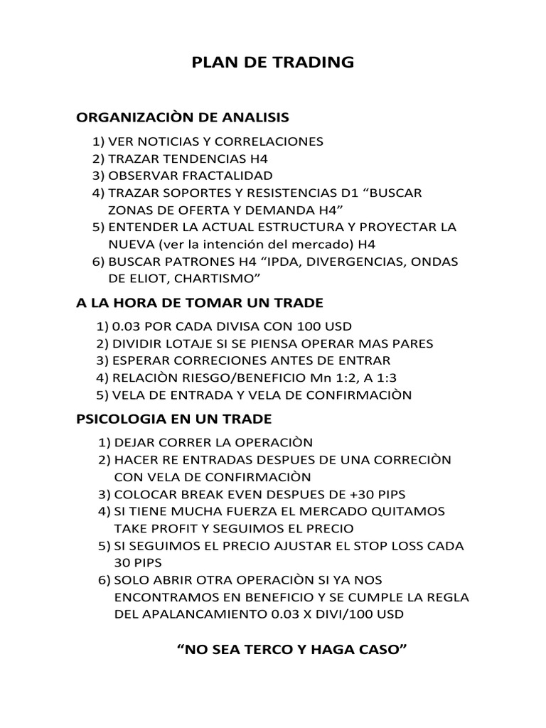 Plan de Trading | PDF