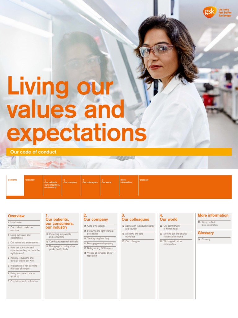 GSK Values and Code of Conduct Guide | PDF | Clinical Trial | Value ...