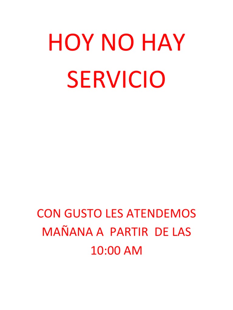 Hoy No Hay Servicio | PDF