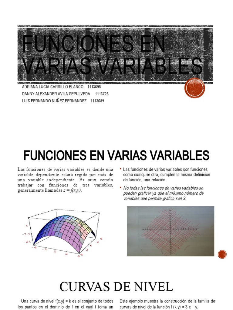 Funciones en Varias Variables | PDF | Función (Matemáticas) | Derivado
