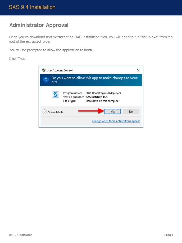 Administrator Approval: SAS 9.4 Installation | PDF | Installation ...