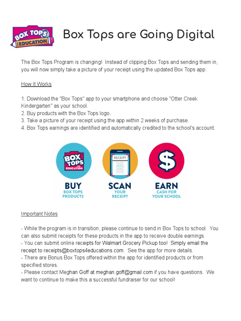 Box Tops Info For OC | PDF