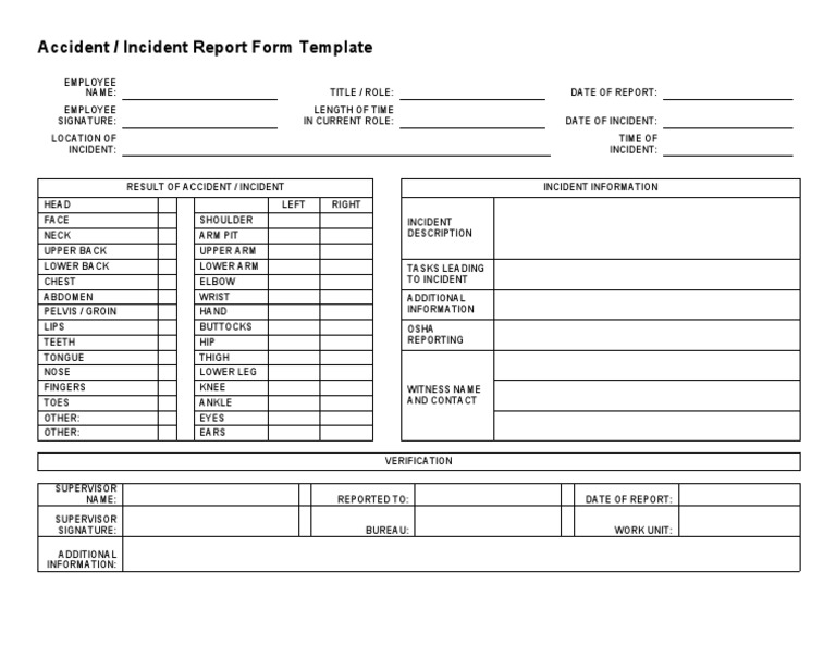 Accident / Incident Report Form Template | PDF