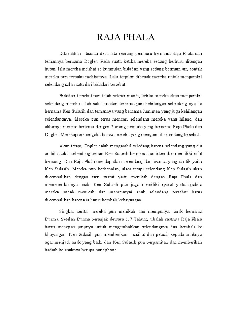 Raja Phala dan Selendang Bidadari | PDF