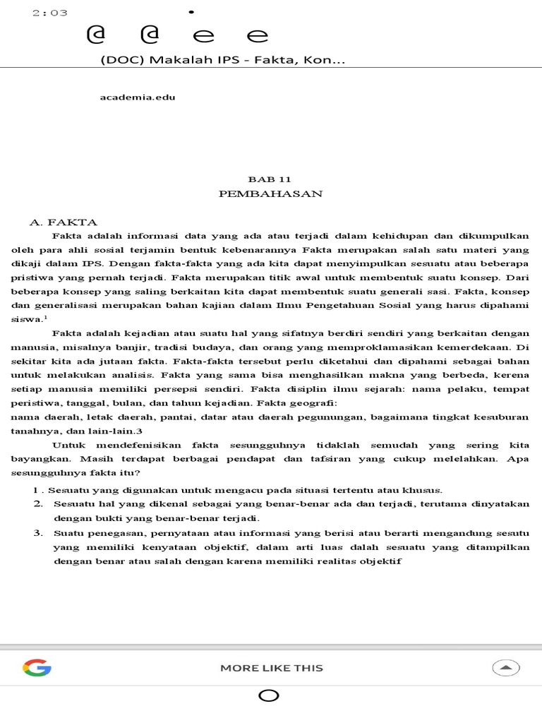 Fakta, Konseo, Generalisasi, Dan Teori | PDF