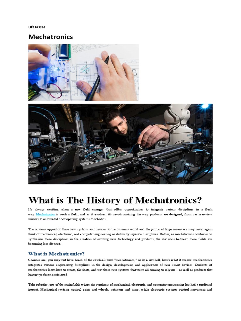 What Is The History of Mechatronics? | PDF | Mechatronics | Automation