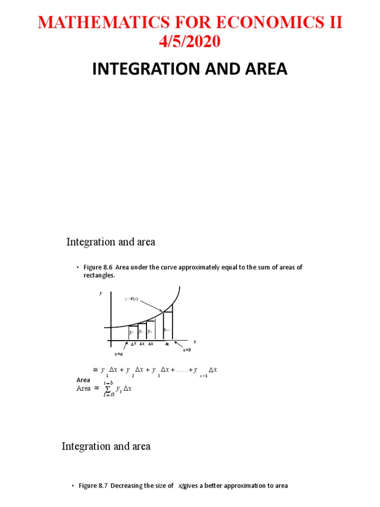 Integration and Area in Economics | PDF | Integral | Area