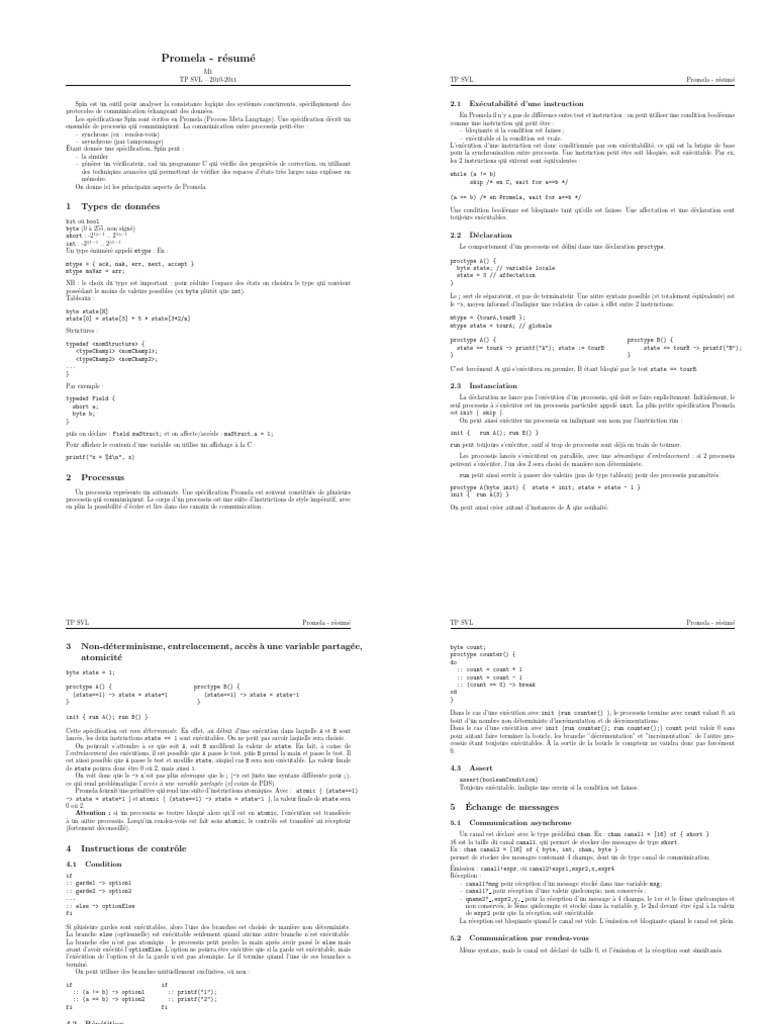 Resume Spin 2 Par Page | PDF | Structure de contrôle | Booléen