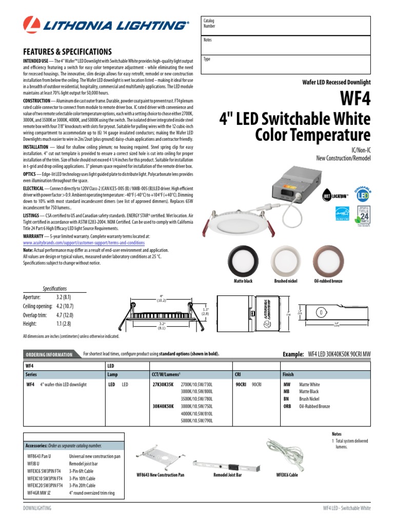 wf4 Led Switchable White PDF | PDF | Mains Electricity | Incandescent ...