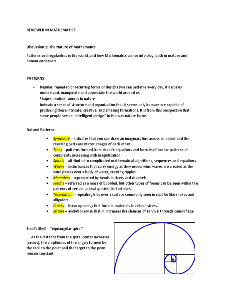 Reviewer in Mathematics | PDF | Pattern | Real Number