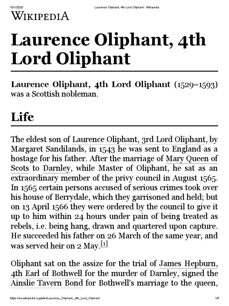 The Life and Career of Laurence Oliphant, 4th Lord Oliphant: A Scottish ...