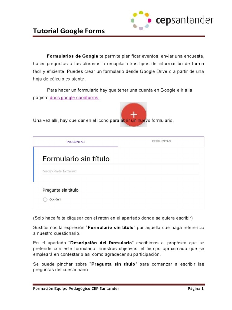 Tutorial Google Forms | PDF | Cuestionario | Informática