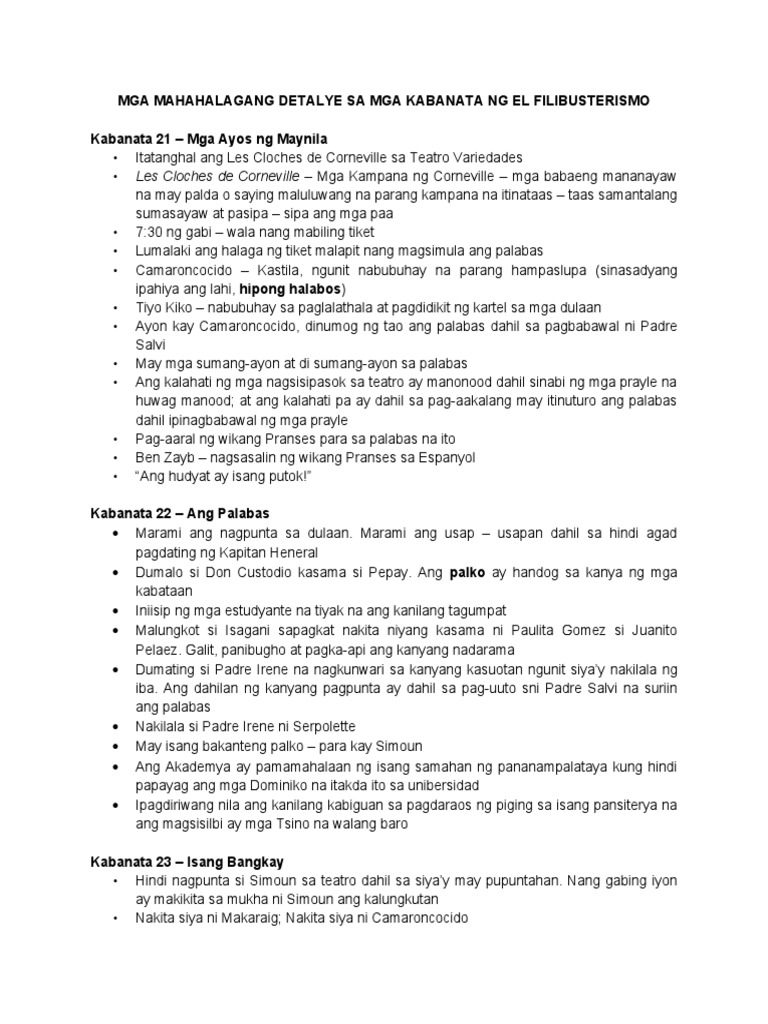 Handout - Kabanata 21 - 30 | PDF