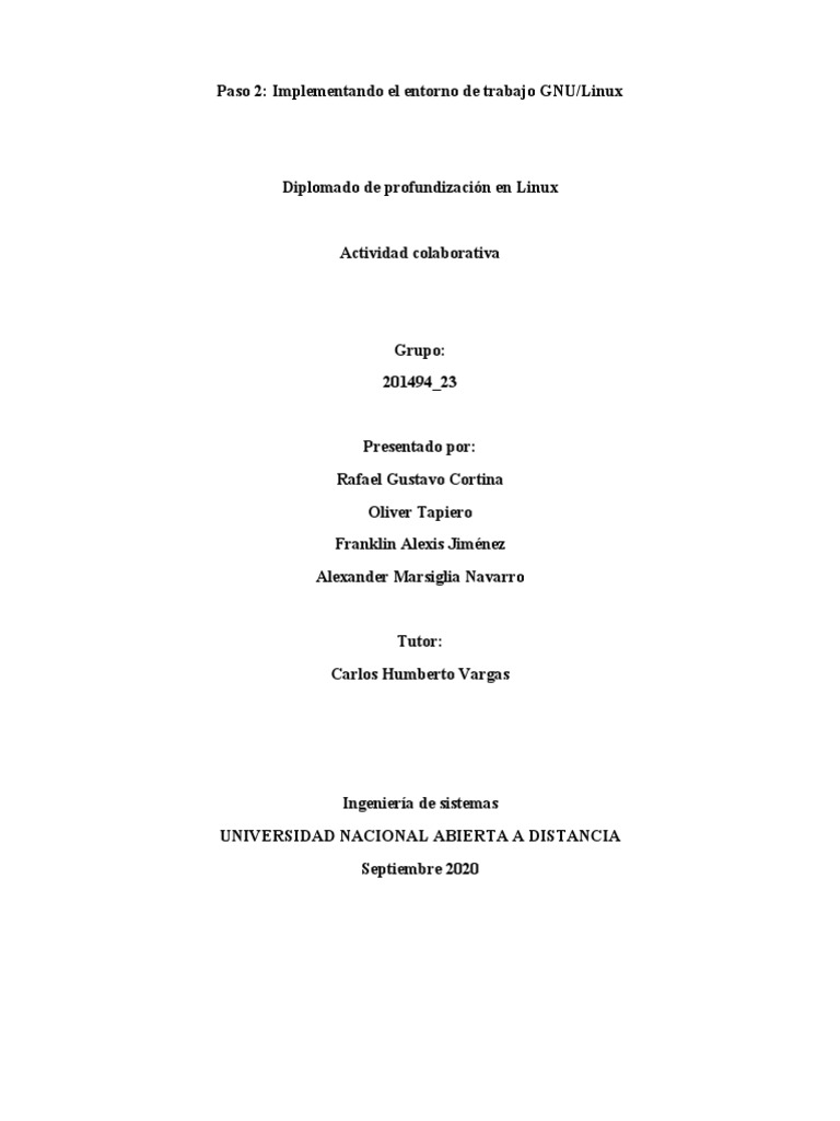 Paso2 - Diplomado en Profundización Linux UNAD | PDF | Distribución de ...
