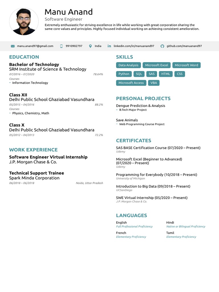 Manu Anand: Education Skills | PDF | Computing | Software