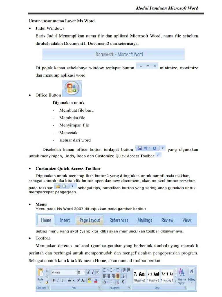 Unsur-Unsur Ms - Word | PDF