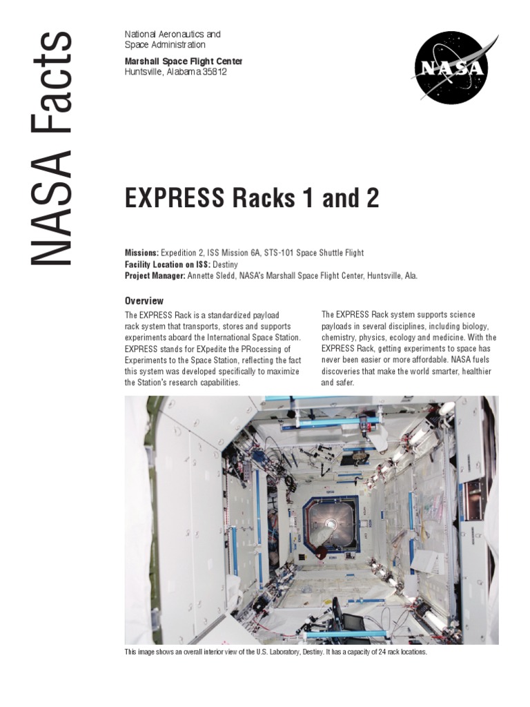 Nasa Facts Express Racks 1 and 2 | PDF | International Space Station | Nasa