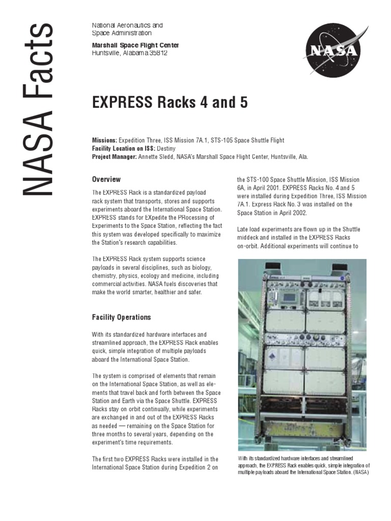 NASA Facts Express Racks 4 and 5 | PDF | International Space Station | Nasa