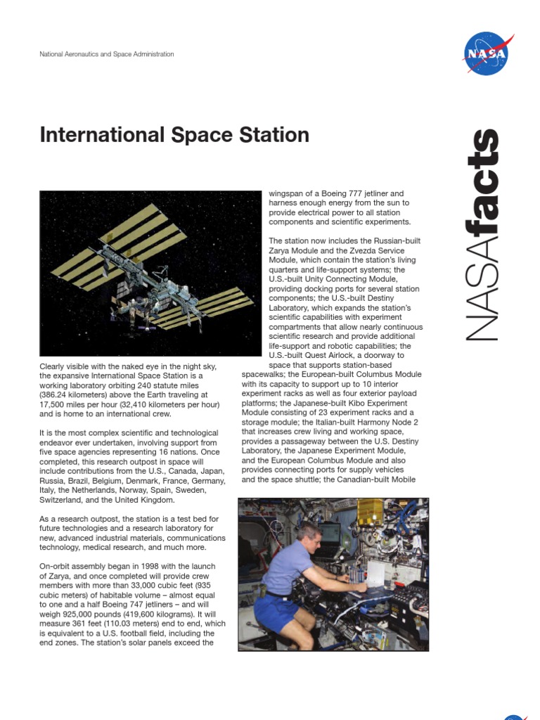 NASA Facts International Space Station 2009 | International Space ...