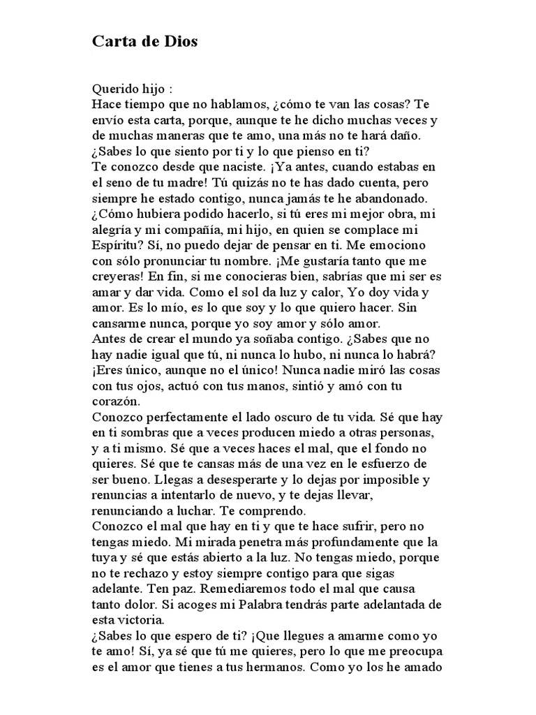 Carta de Dios | PDF