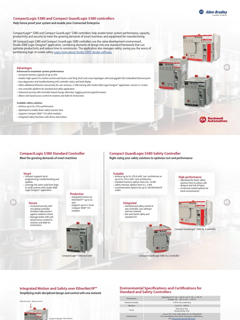 Brochure CompactLogix 5380 PDF | PDF | Ethernet | Computer Network