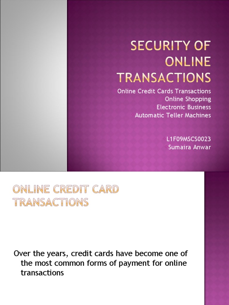 Security of Online Transactions | PDF | Automated Teller Machine | Electronic Business