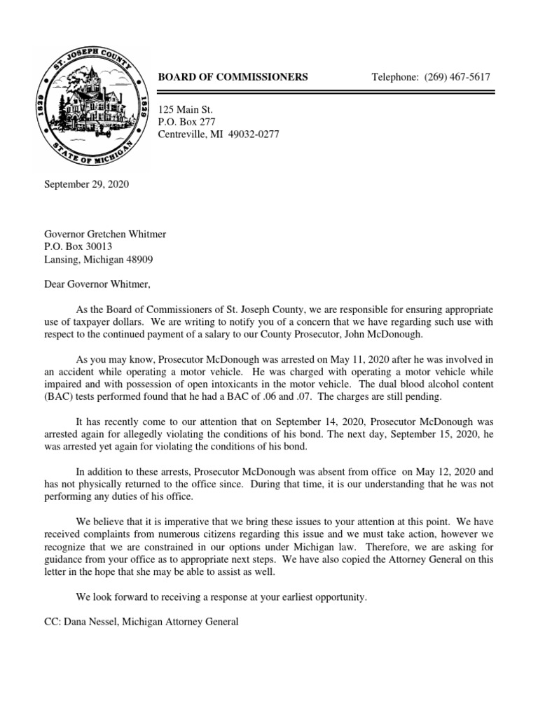 Prosecutor Letter To Gov | PDF