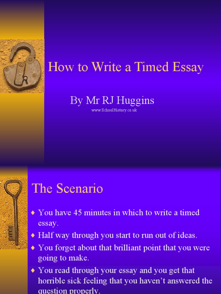 How To Write A Timed Essay: by MR RJ Huggins | PDF | Brainstorming | Essays