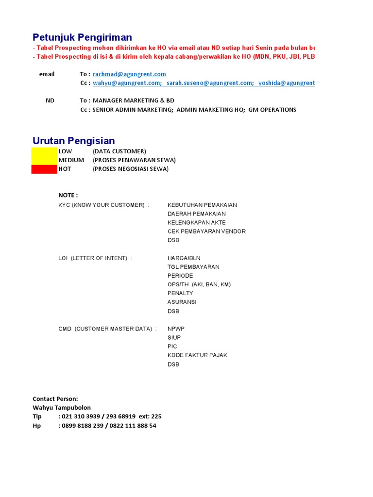 Format Laporan Prospek | PDF