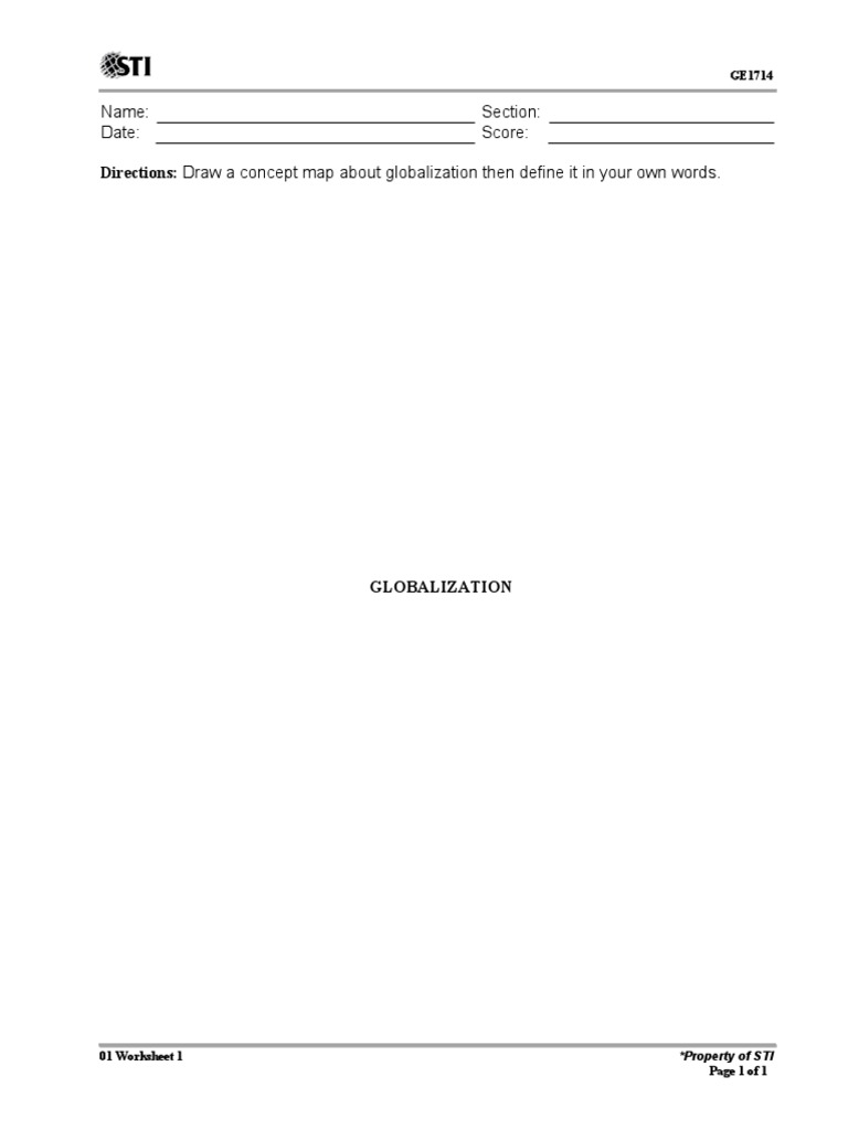 Directions: Draw A Concept Map About Globalization Then Define It in Your Own Words | PDF