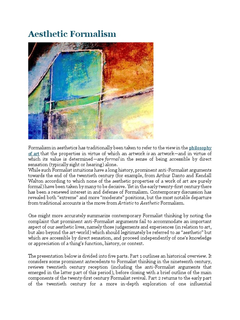 4 Aesthetic Formalism - IEP | PDF | Aesthetics | Immanuel Kant
