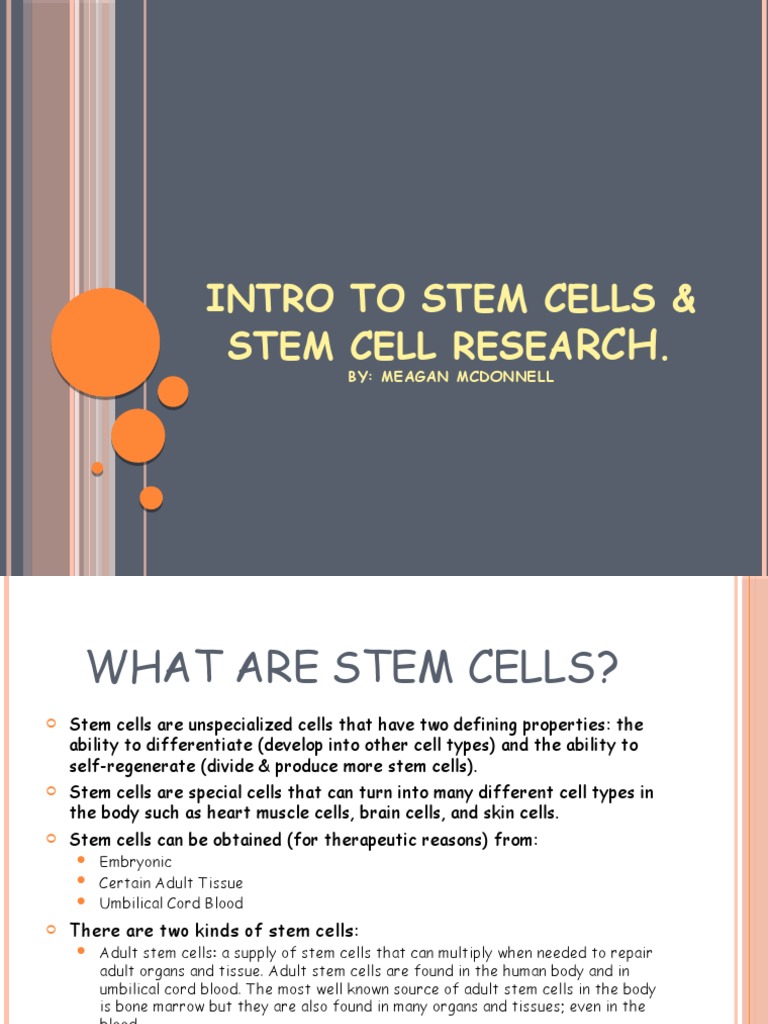 Stem Cell Research | PDF | Cell Biology | Stem Cell
