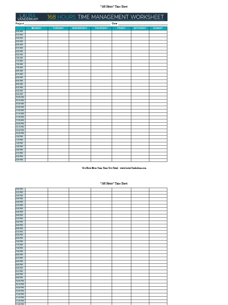 15 Min Timesheet 168 Hours v3 | PDF