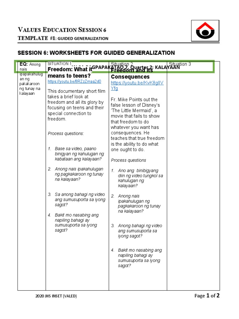S7 - Template1 - Guided Generalization | PDF | Behavior Modification ...