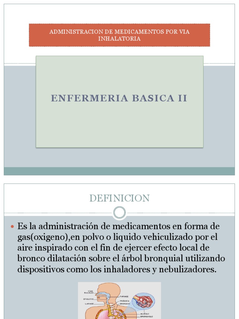 Via Inhalatoria | PDF | Medicamentos con receta | Medicina CLINICA