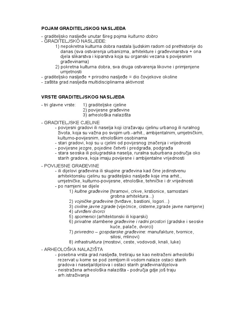 Marasovic, Zastita Graditeljskog Nasljeda | PDF