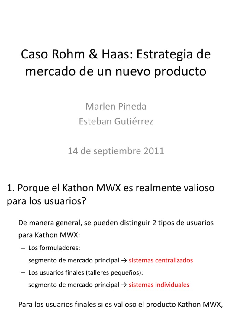Estrategia de Kathon MWX en el mercado | PDF | Marketing | Microeconomía