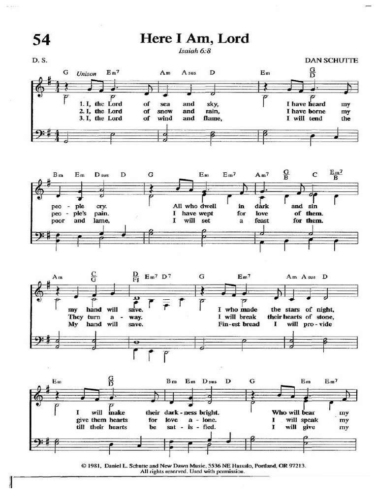 Here I Am Lord Dan Schutte PDF | PDF