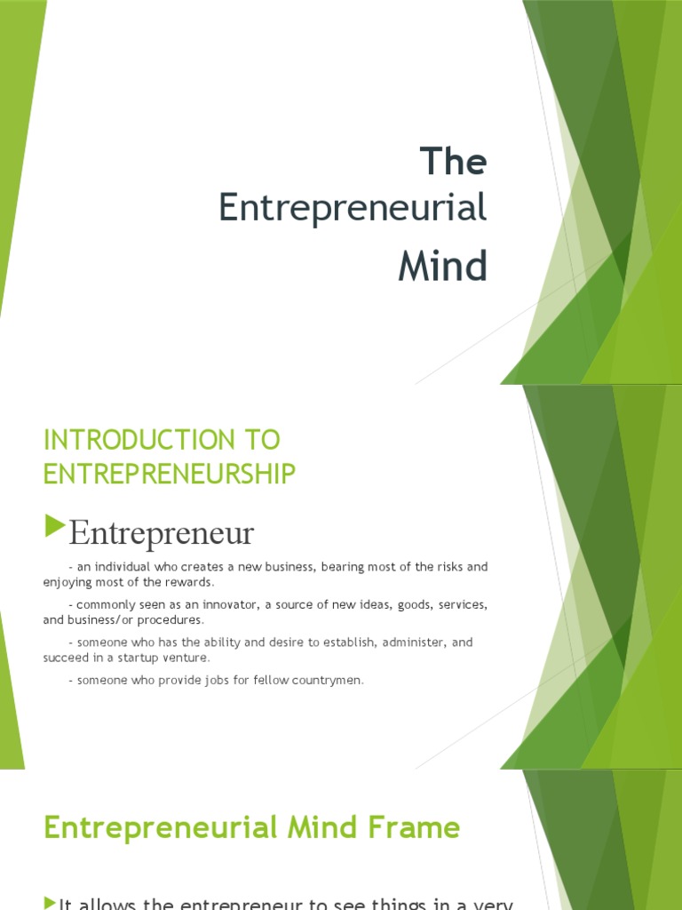 Introduction To The Entrepreneurial Mind | PDF | Entrepreneurship ...